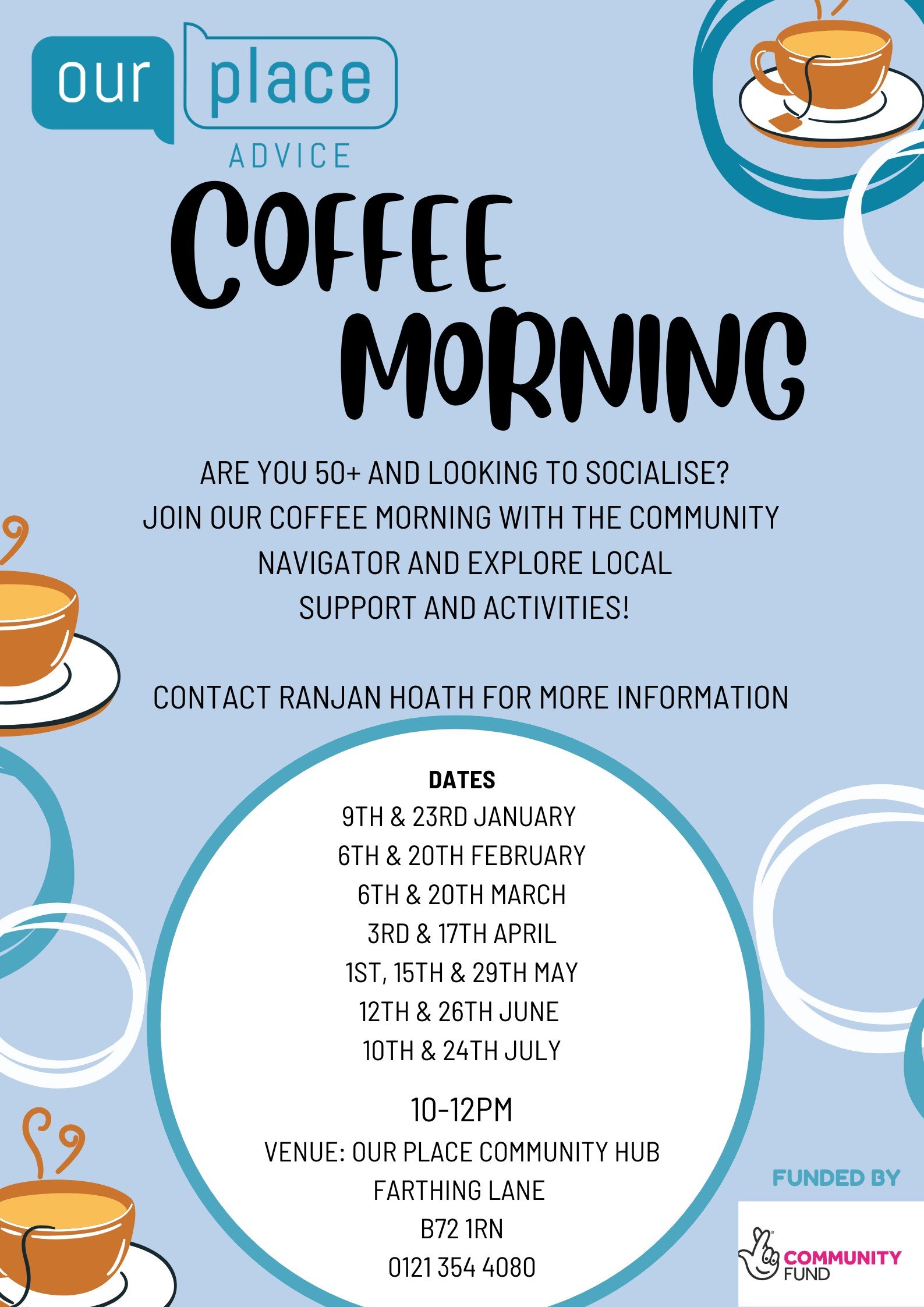 Our Place, Coffee Mornings dates – Banners Gate Neighbourhood Forum